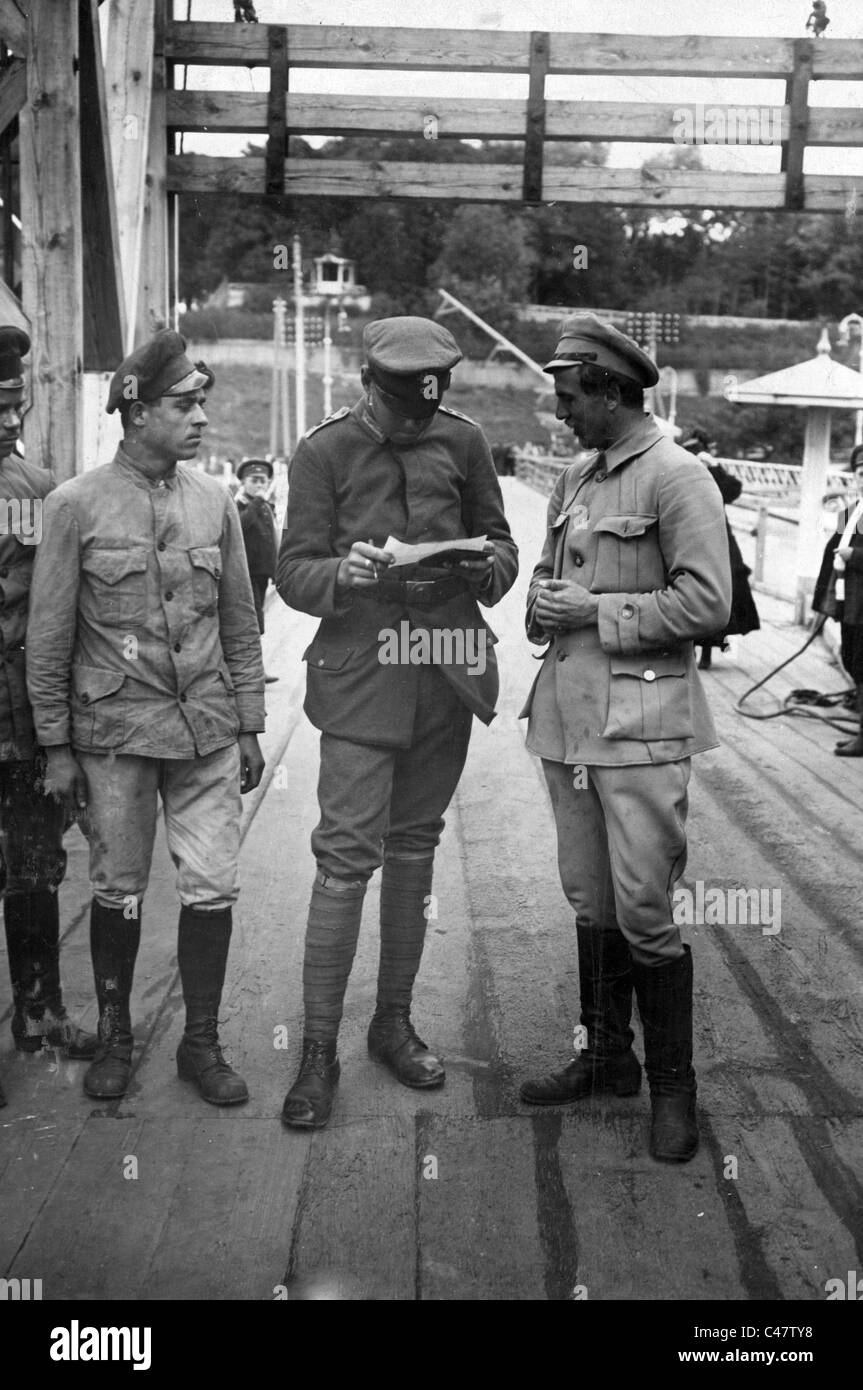 German soldier inspects papers, 1918 Stock Photo - Alamy