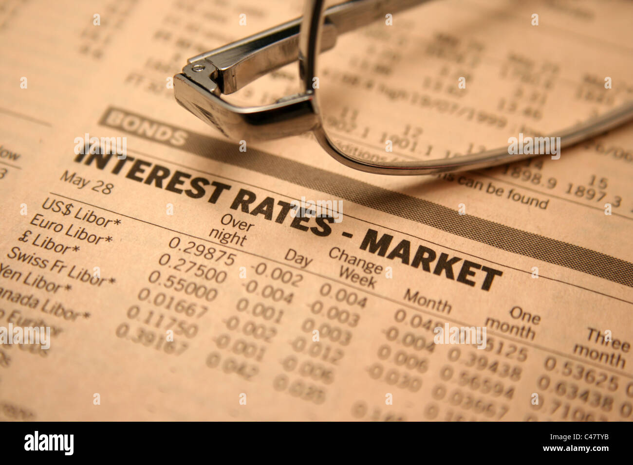Stock market report Stock Photo - Alamy