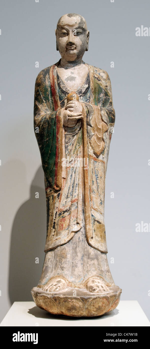 Monk, probably Ananda, (Anantuo), 8th century; China, Tang dynasty ...
