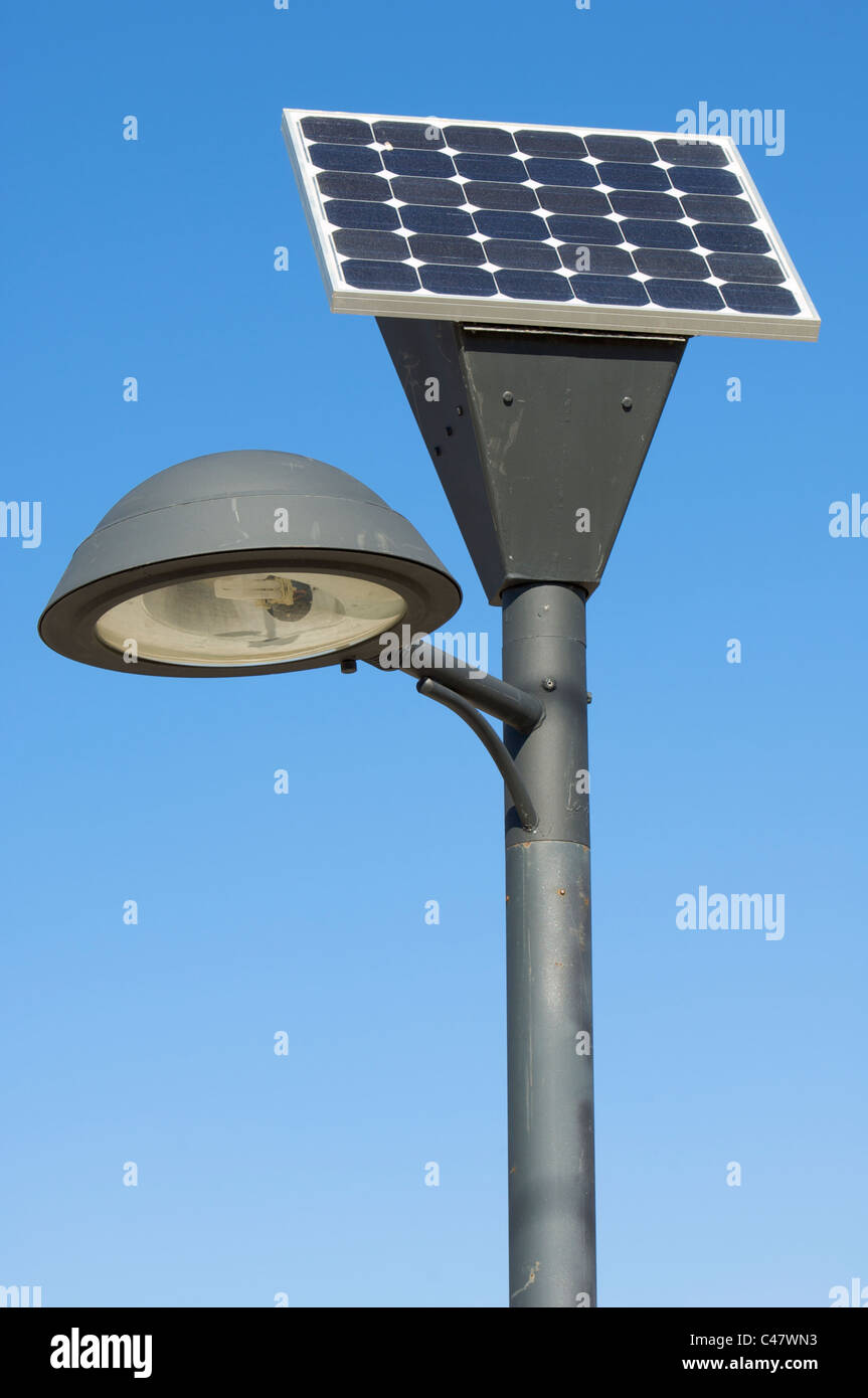 lamp post and photovoltaic panel Stock Photo - Alamy