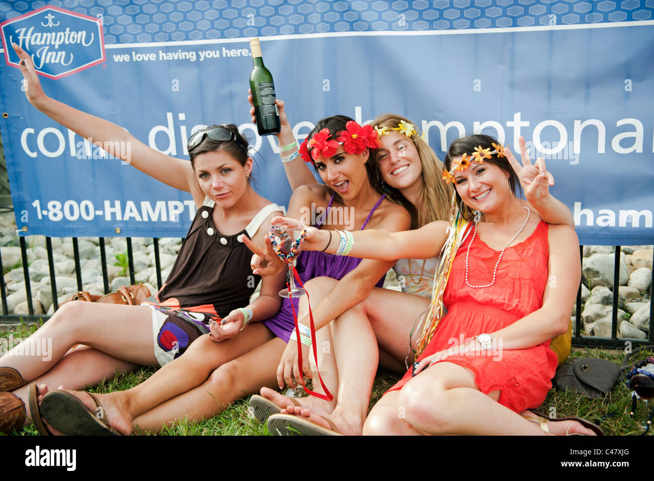Four female friends partying in hi-res stock photography and images - Alamy