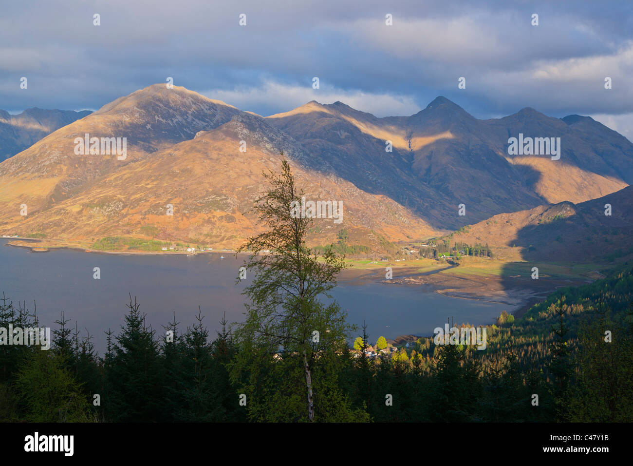 Loch Duich, Lochalsh, Five sisters from Mam Ratagan, Shiel Bridge ...