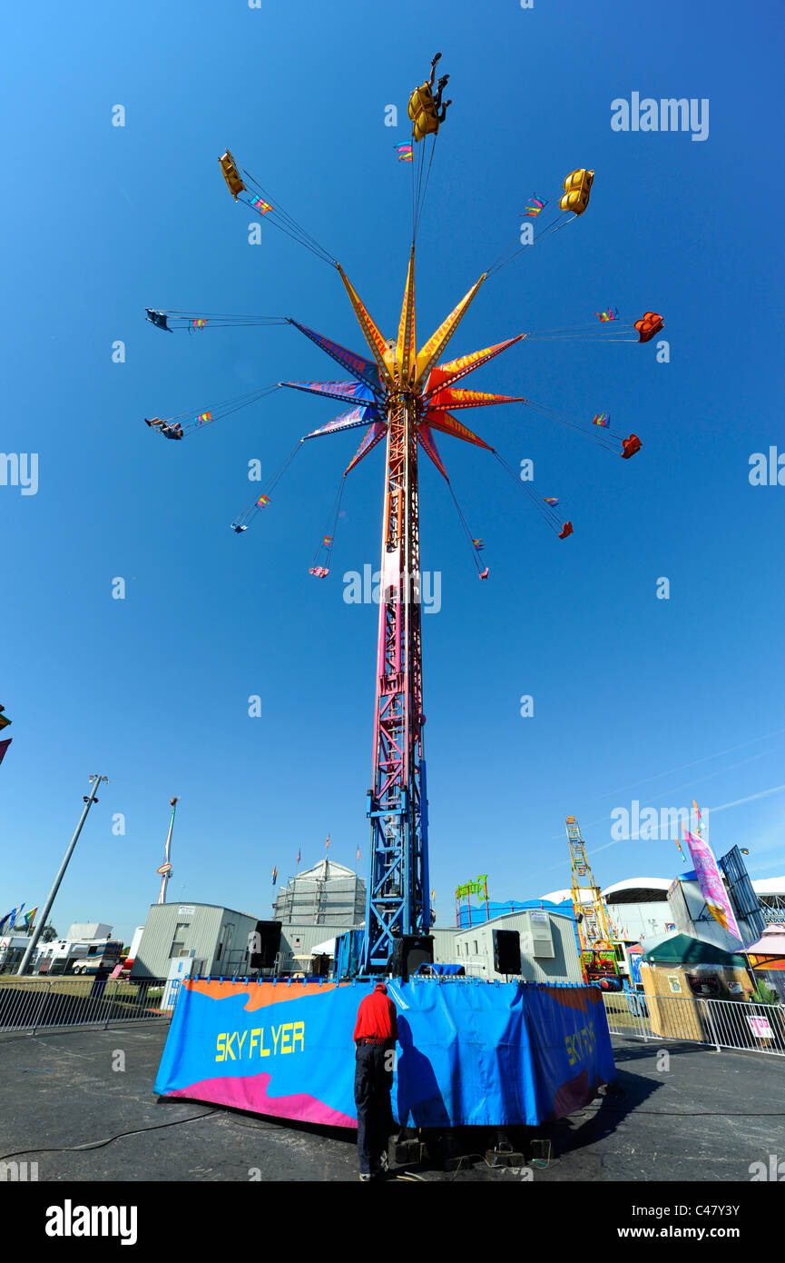 Florida State Fair Tampa Florida Sky Flyer daring carnival ride Stock ...