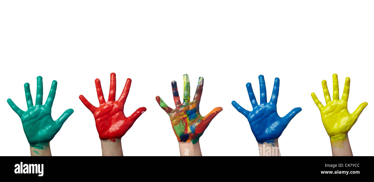 hand paint prints Stock Photo - Alamy
