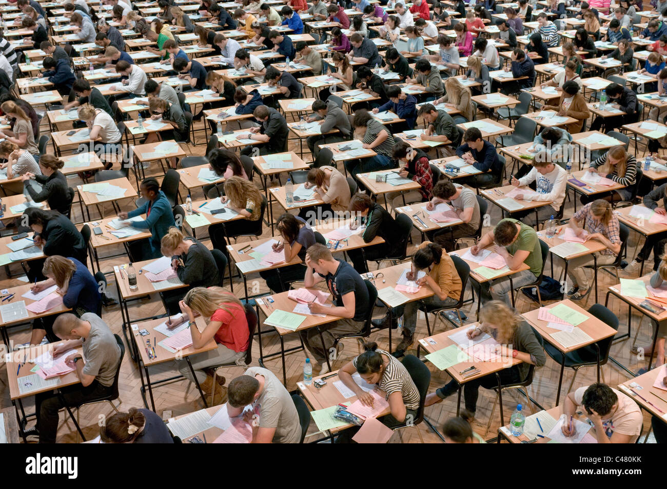 University students from King's College London, sitting exams Stock ...