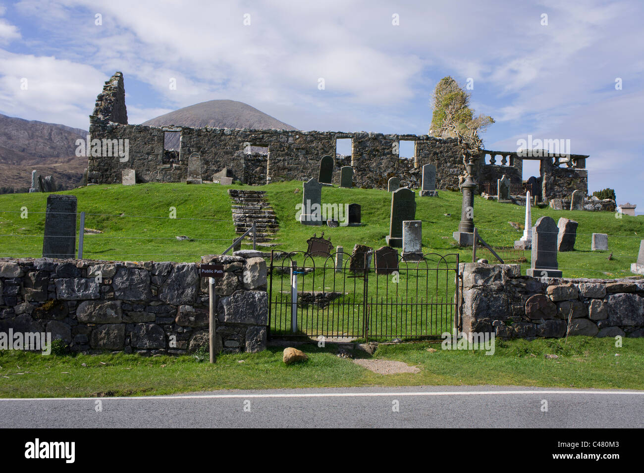 Strathaird parish church, ruin, Isle of Skye, Highland region, Scotland ...