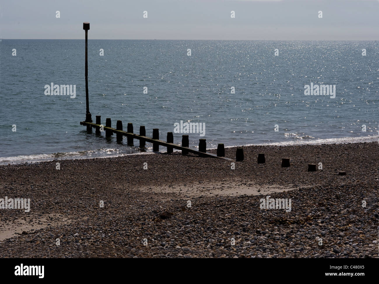 Wooden groynes at Pagham Harbour, West Sussex, UK Stock Photo - Alamy