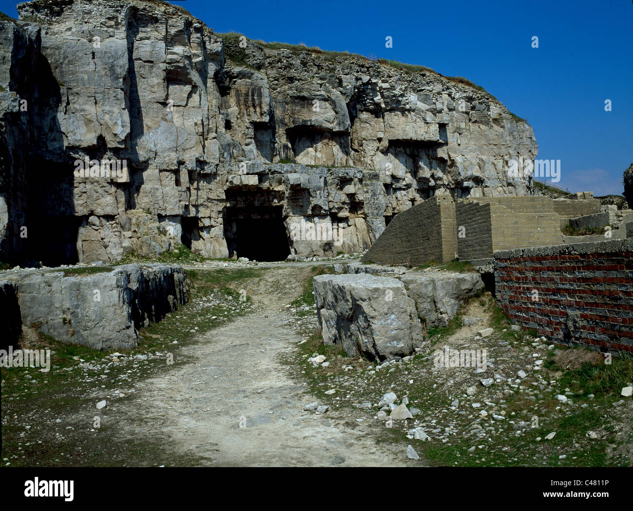 Old quarry workings, Winspit, Purbeck, Dorset, UK Stock Photo - Alamy