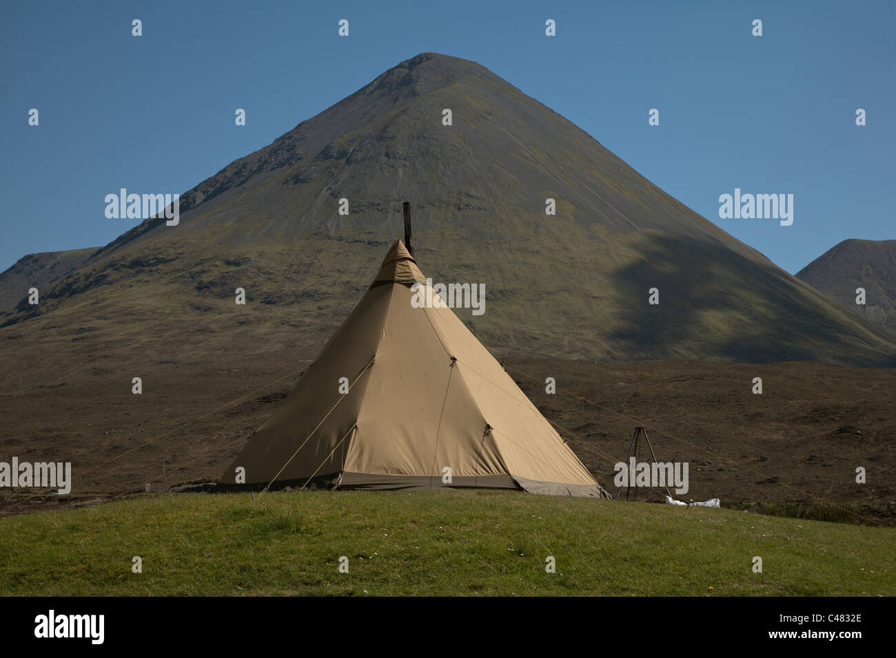 tent at a campsite in skye scotland Stock Photo - Alamy