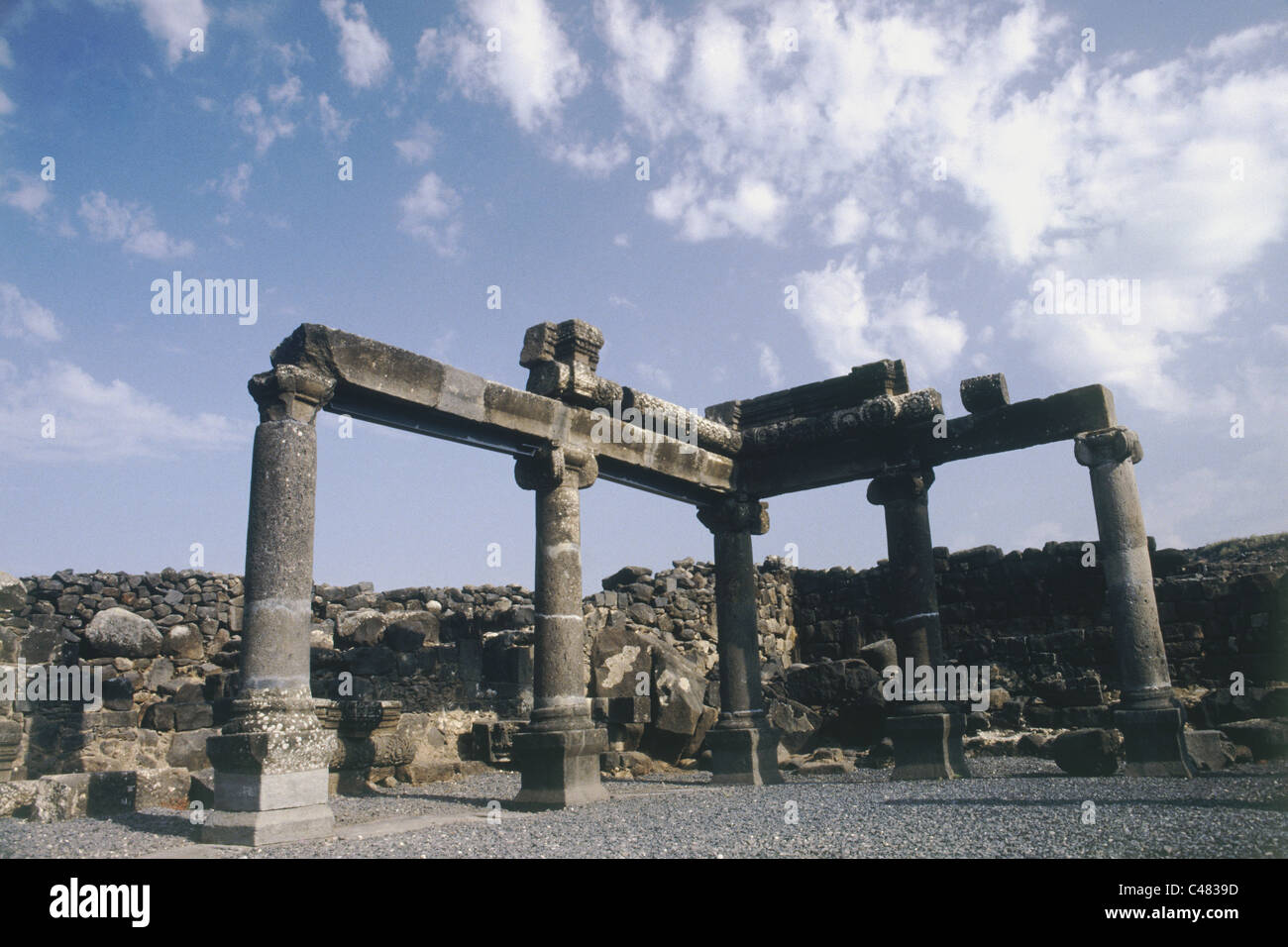 Photograph of the ancient synagogue of Chorazin at the Upper Galilee ...