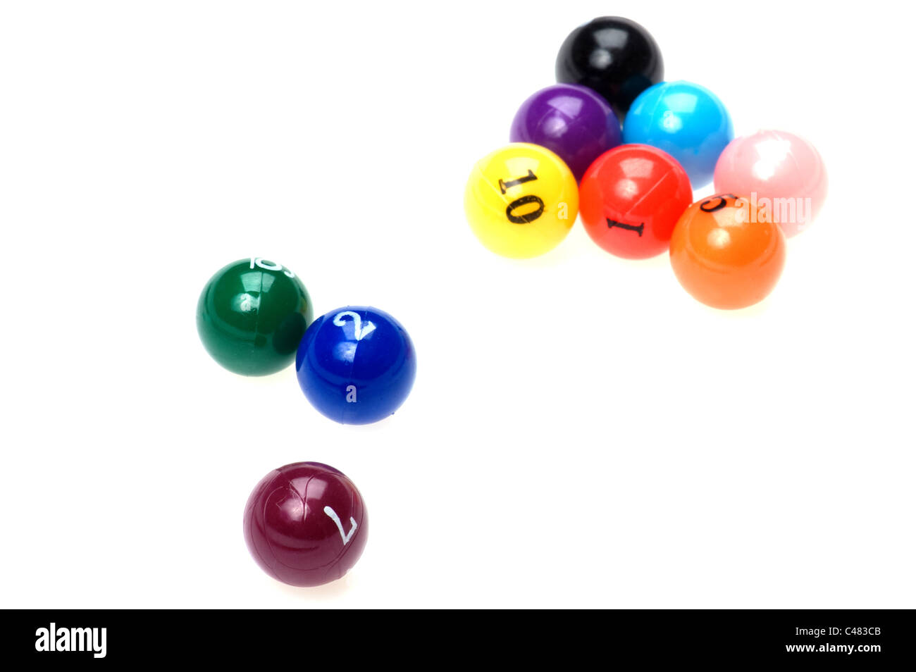 object on white - billiard balls close up Stock Photo - Alamy