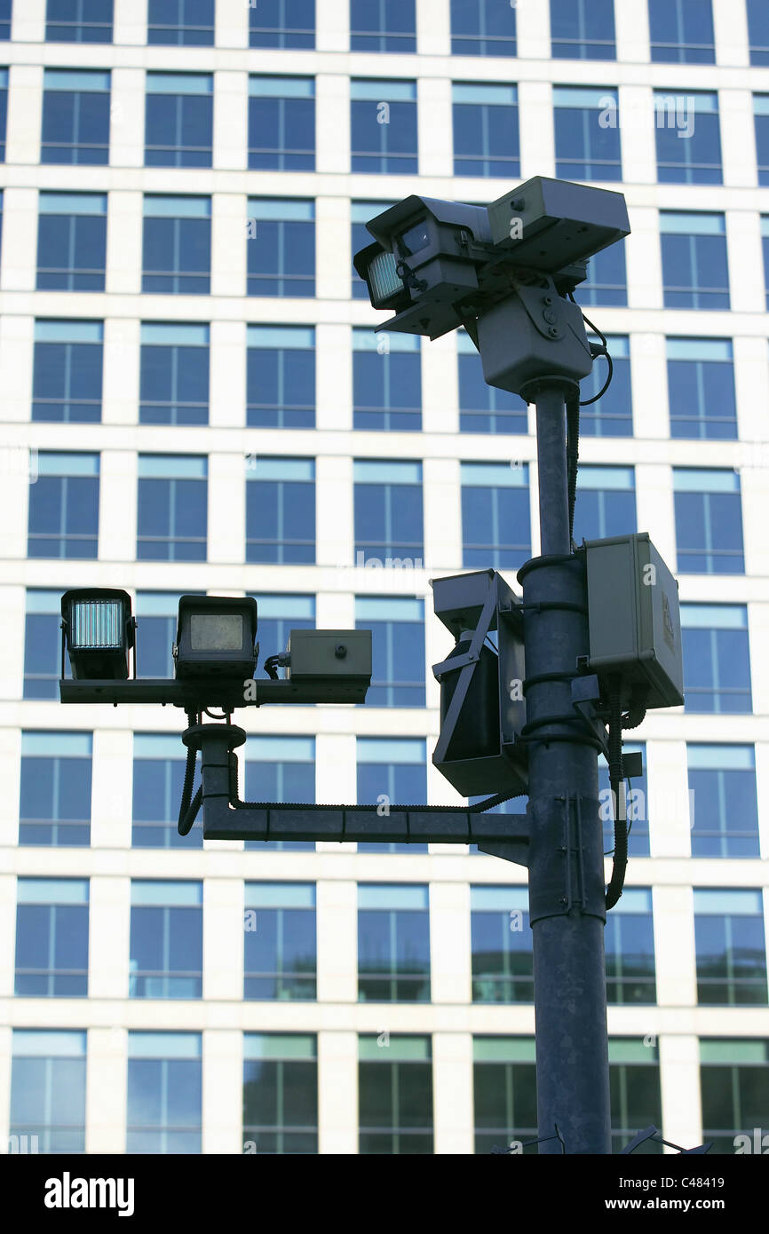 CCTV cameras mounted on a pole Stock Photo - Alamy