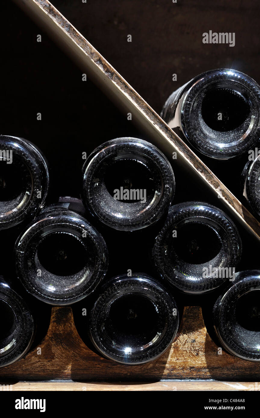 very old wines at the wine cellar Stock Photo - Alamy