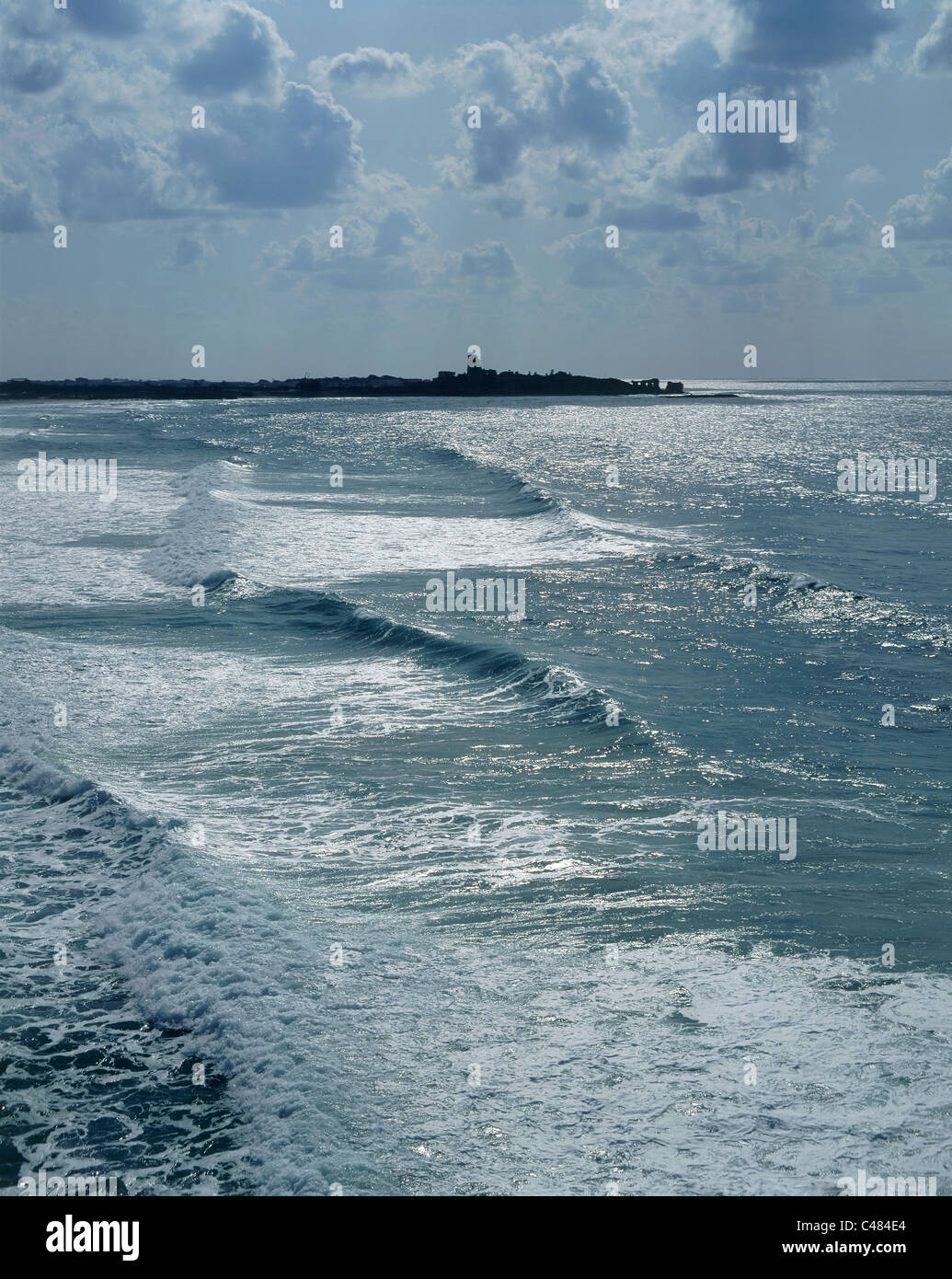 Aerial photograph of the fortress of Athlit in the coastal plain Stock ...