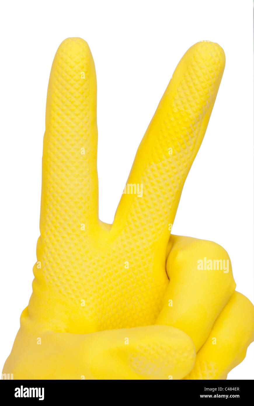 Pair of yellow rubber gloves hi-res stock photography and images - Alamy