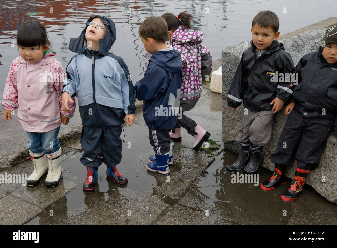 Children in Qaqortoq, Greenland Stock Photo - Alamy