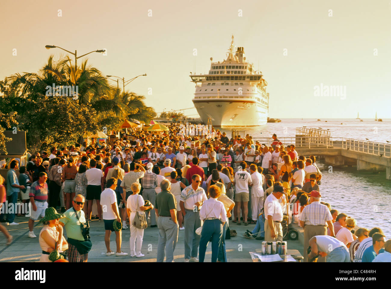 Sunset celebration on Mallory Dock in Key West Florida Stock Photo - Alamy