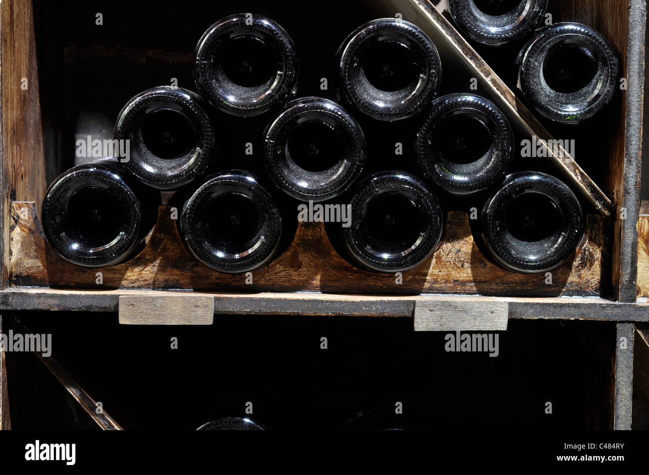 very old wines at the wine cellar Stock Photo - Alamy