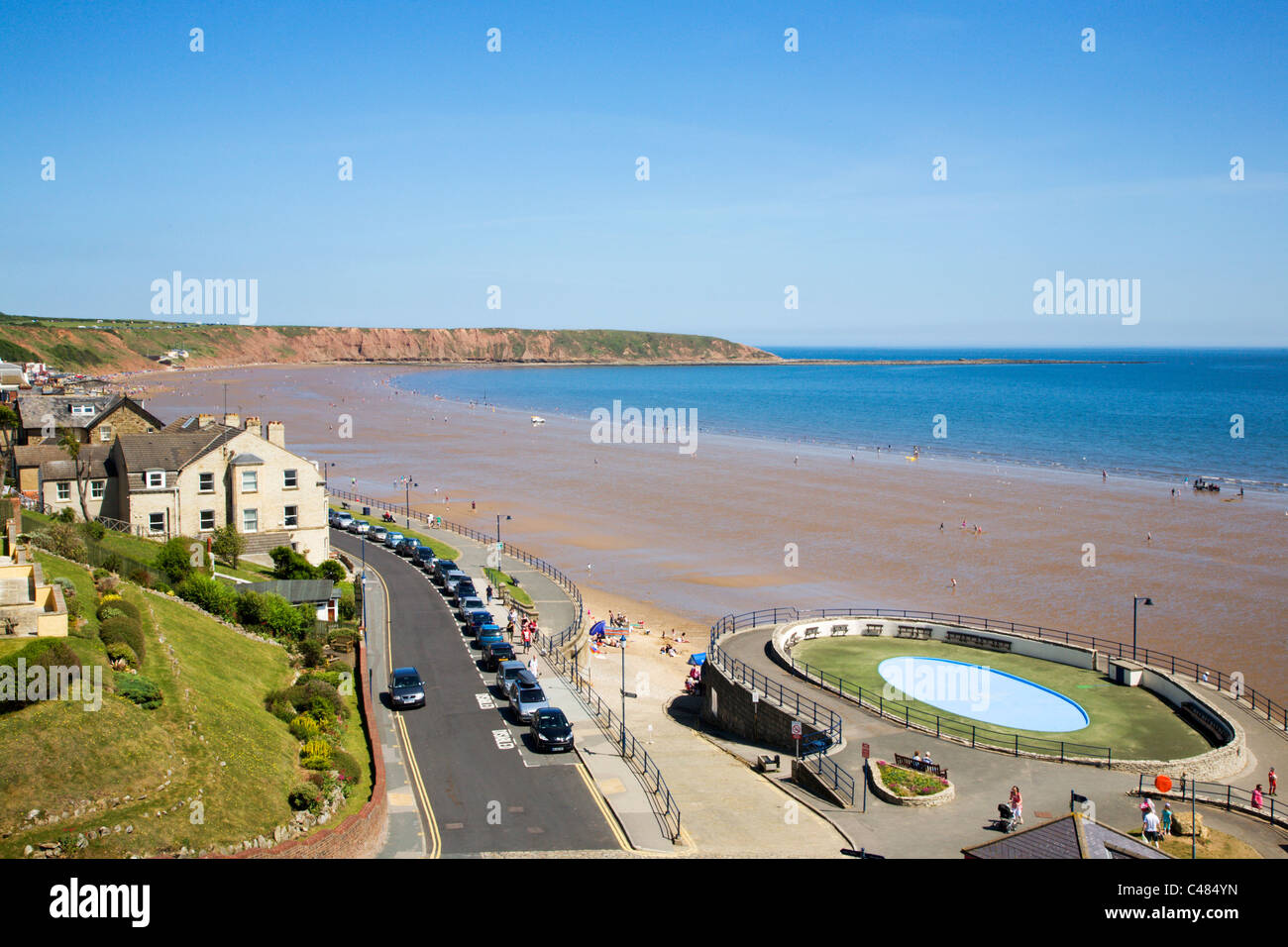 Filey Sands from Crescent Hill Filey North Yorkshire England Stock ...