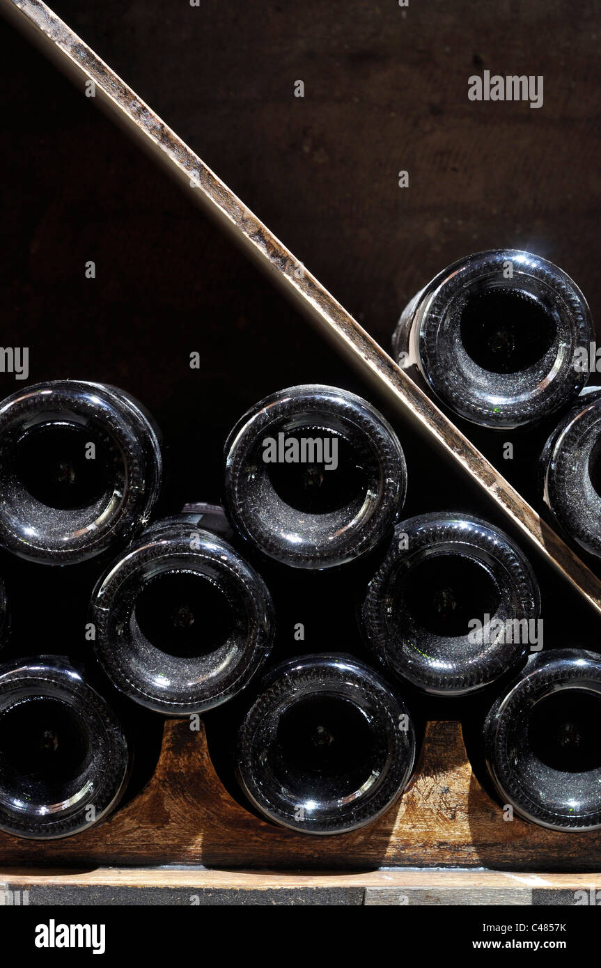 very old wines at the wine cellar Stock Photo - Alamy
