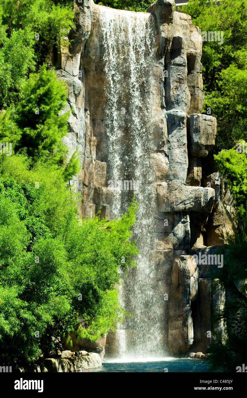 Tall waterfalls on the bright summer day Stock Photo - Alamy