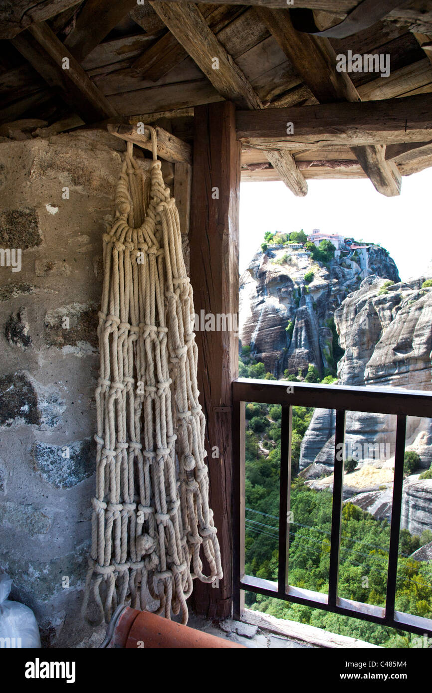 The original rope basket monastery of varlaam hi-res stock photography ...