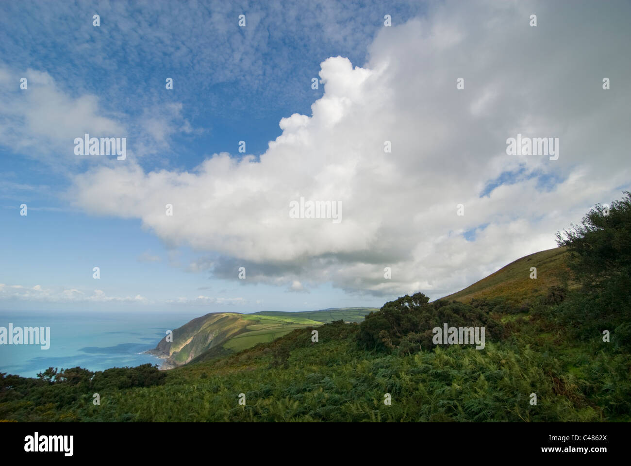 The North coast of Exmoor near Hunters Inn, Devon Stock Photo - Alamy