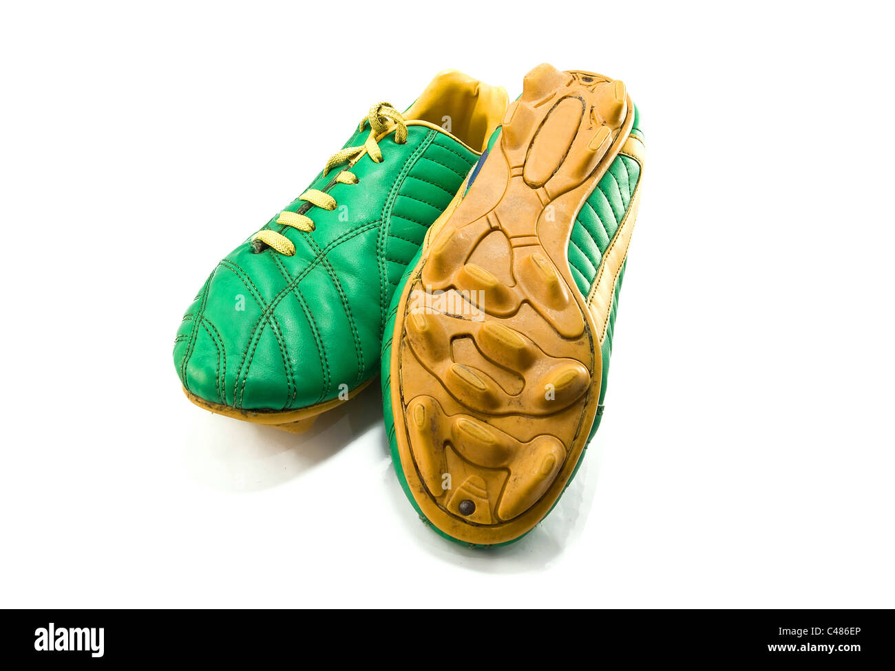 pair cleats isolated on a white background Stock Photo - Alamy