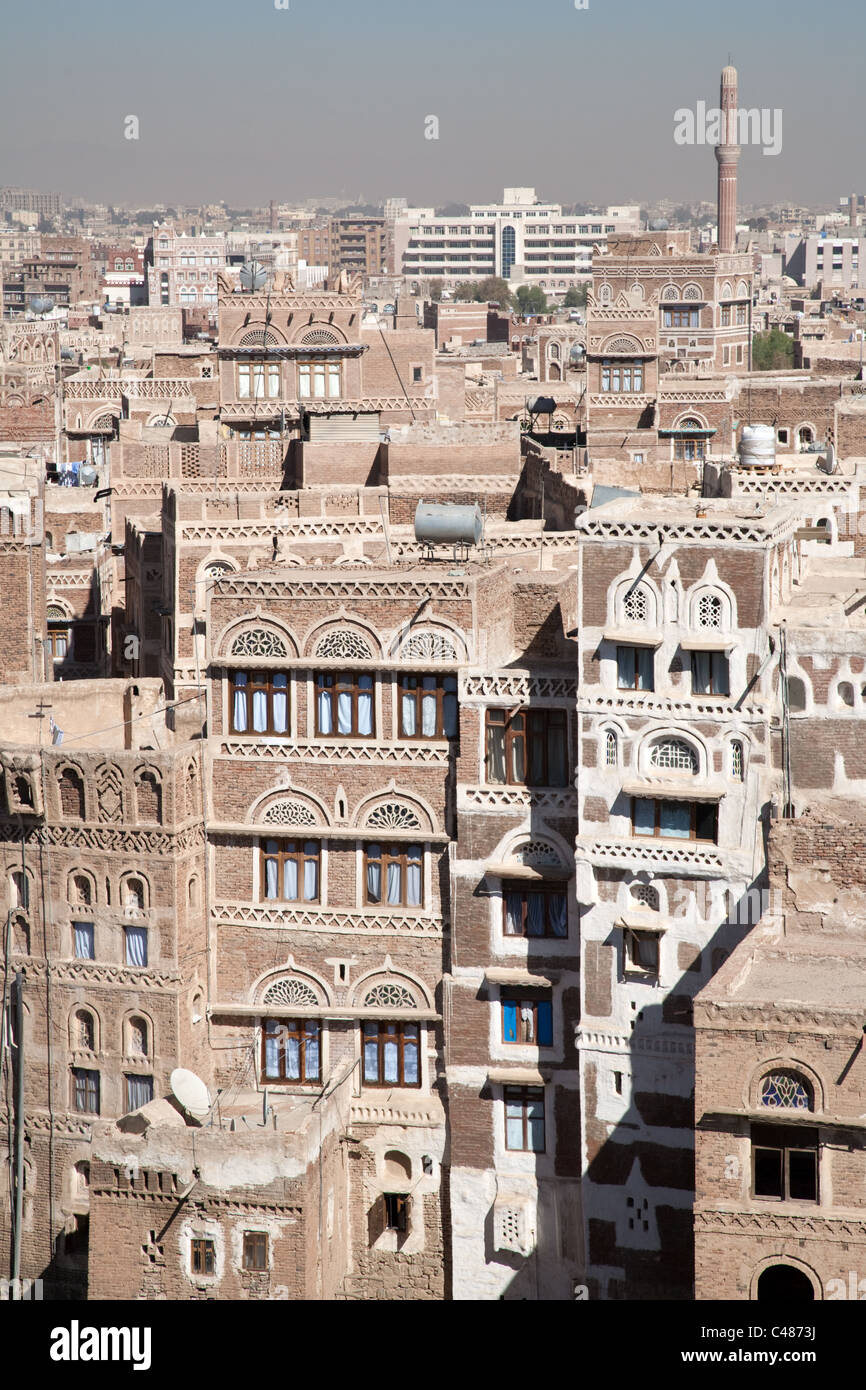 Beautiful historical architecture of UNESCO protected OLD City of Sana ...