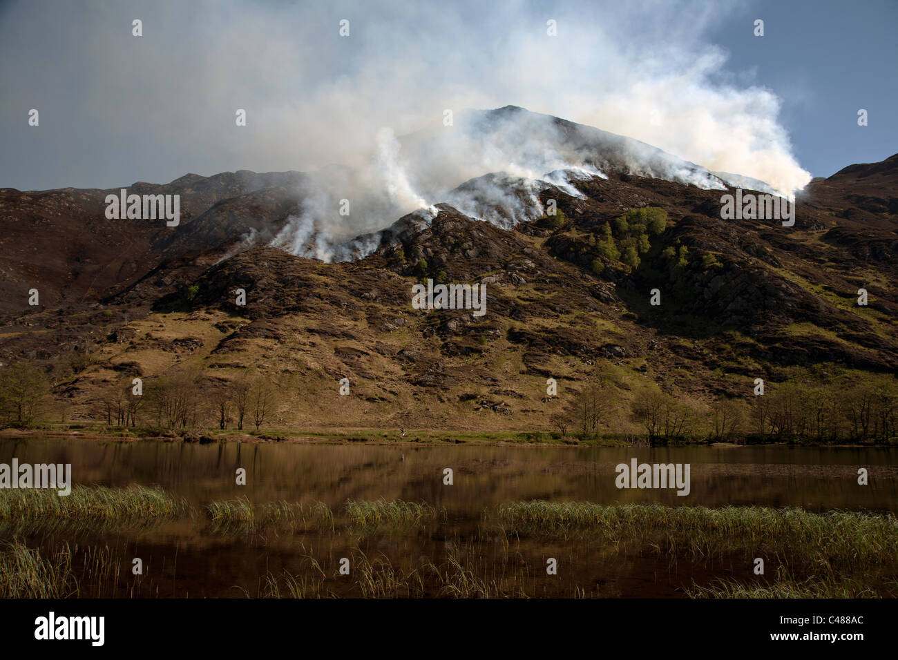 mountain fire in scotland Stock Photo - Alamy