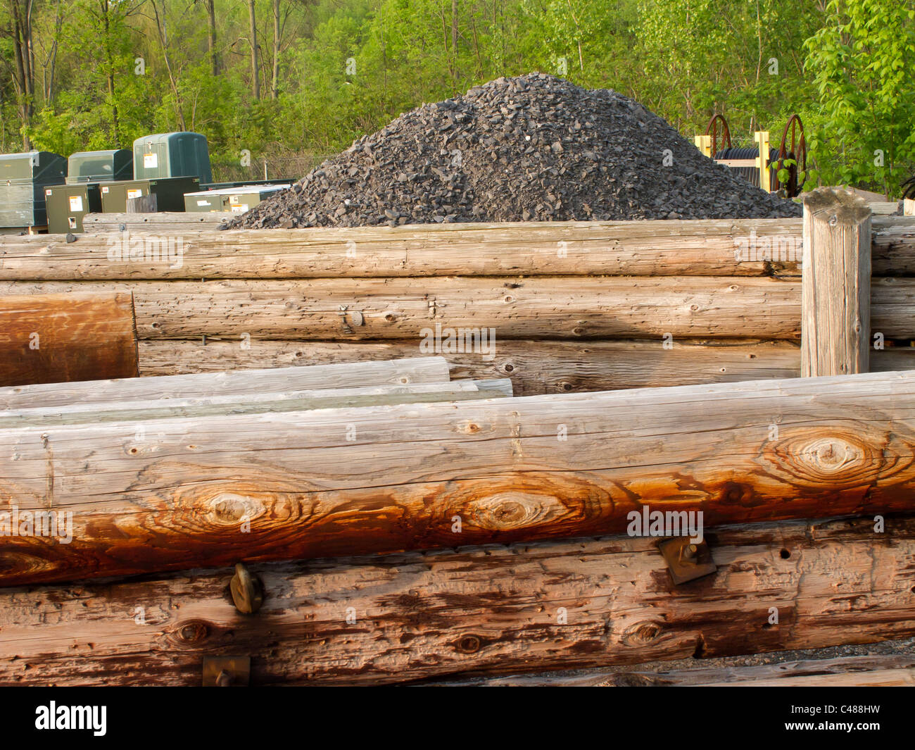 Wood telephone poles hi-res stock photography and images - Alamy