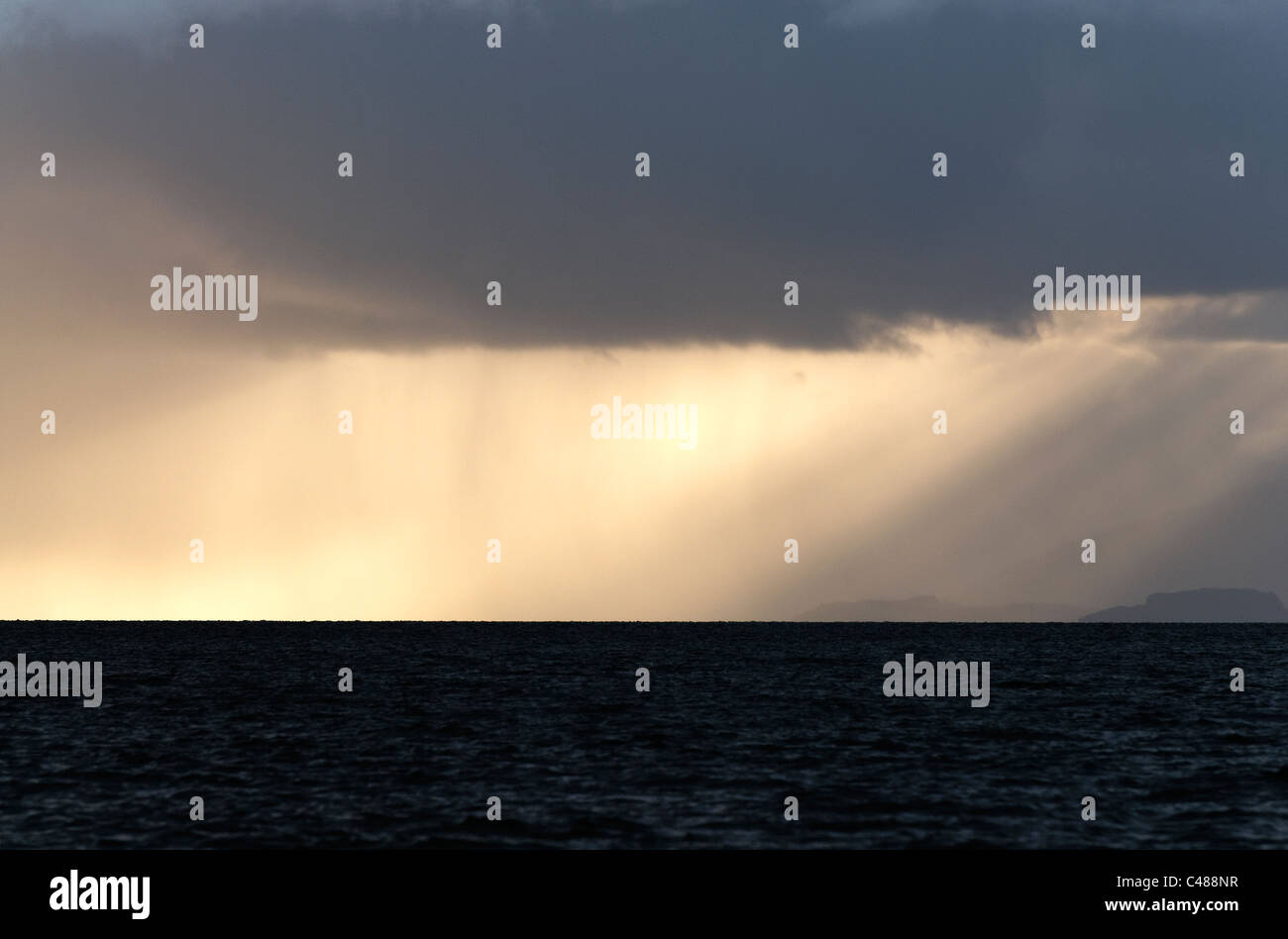 Sunrise over the Sound of Mull, from the Isle of Mull Stock Photo - Alamy