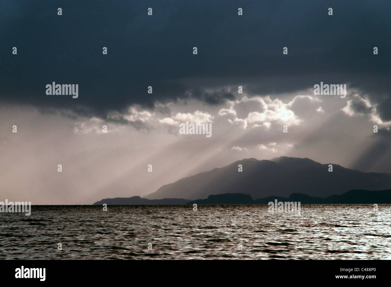Sunrise over the Sound of Mull, from the Isle of Mull Stock Photo - Alamy