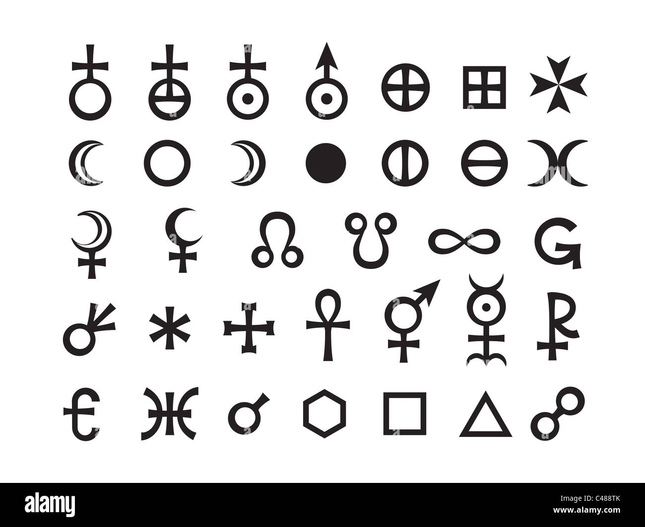 Mystique Symbols set III Stock Photo - Alamy