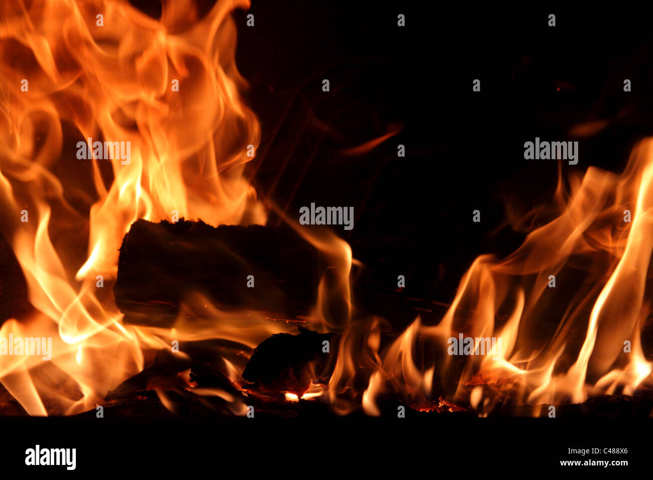 fire in the chimney Stock Photo - Alamy