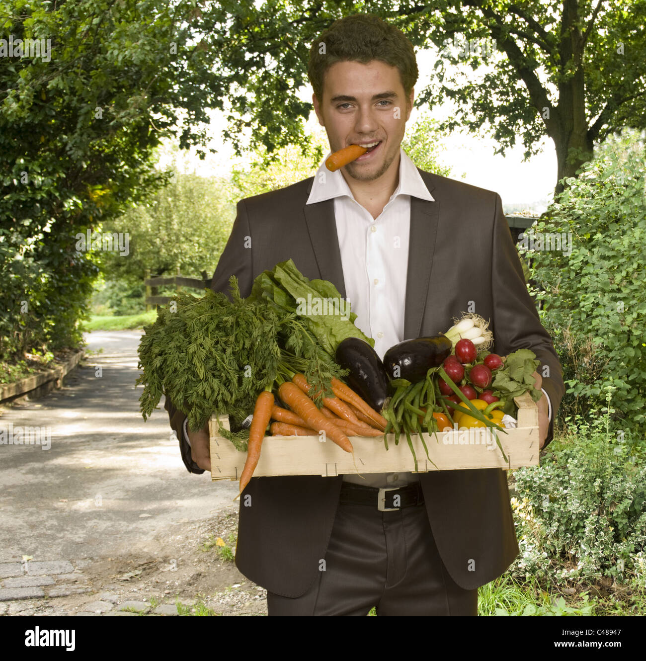 man with vegetables Stock Photo - Alamy