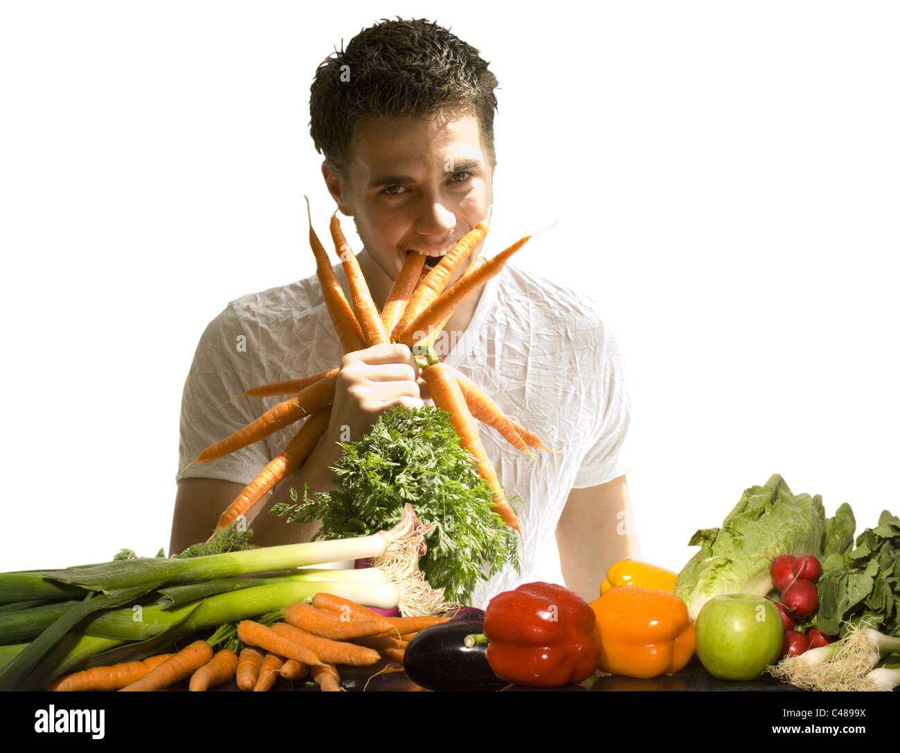man eating carrots Stock Photo - Alamy