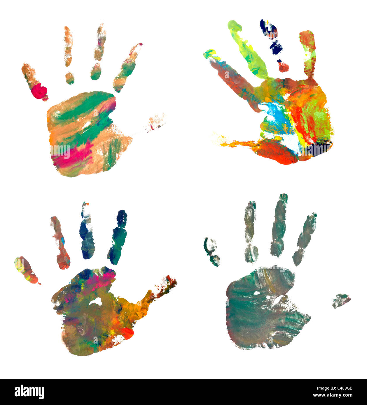 hand paint prints Stock Photo - Alamy