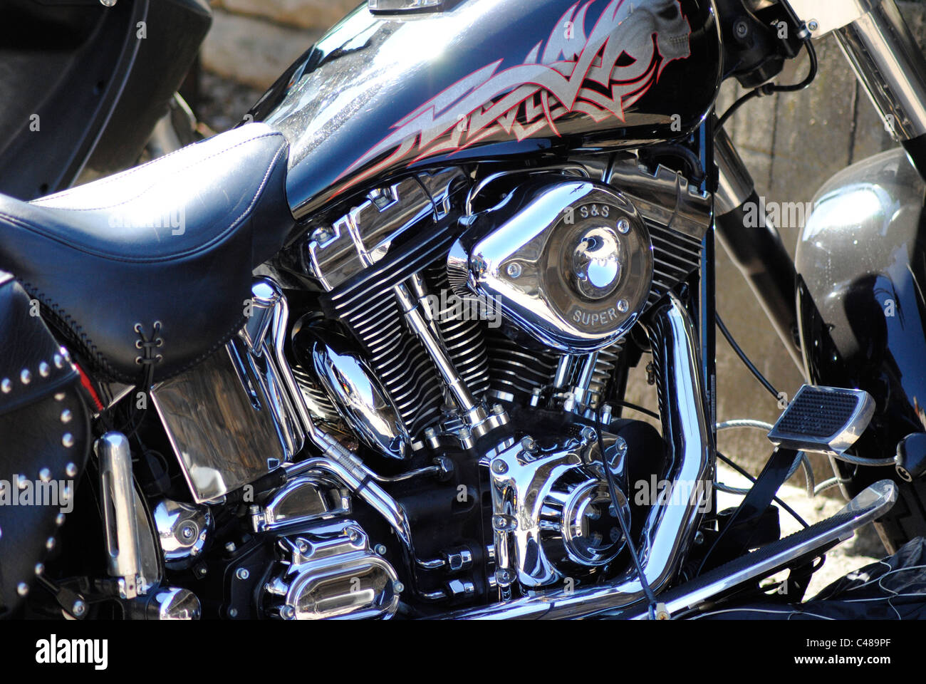 Motor Bike Engine Stock Photo - Alamy