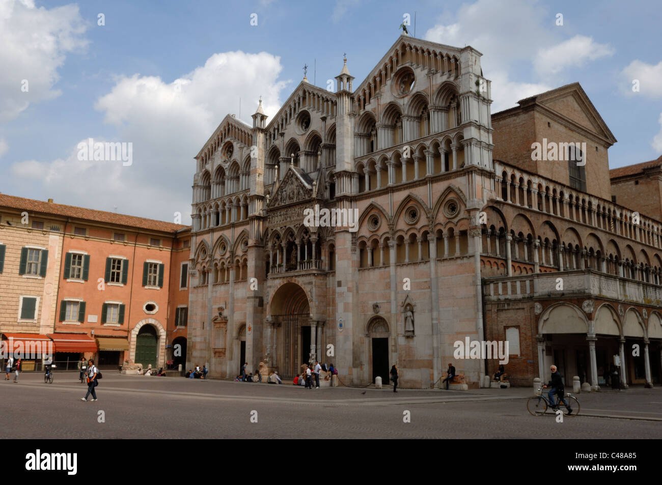 Facade of the the Cattedrale in Ferrara Stock Photo - Alamy