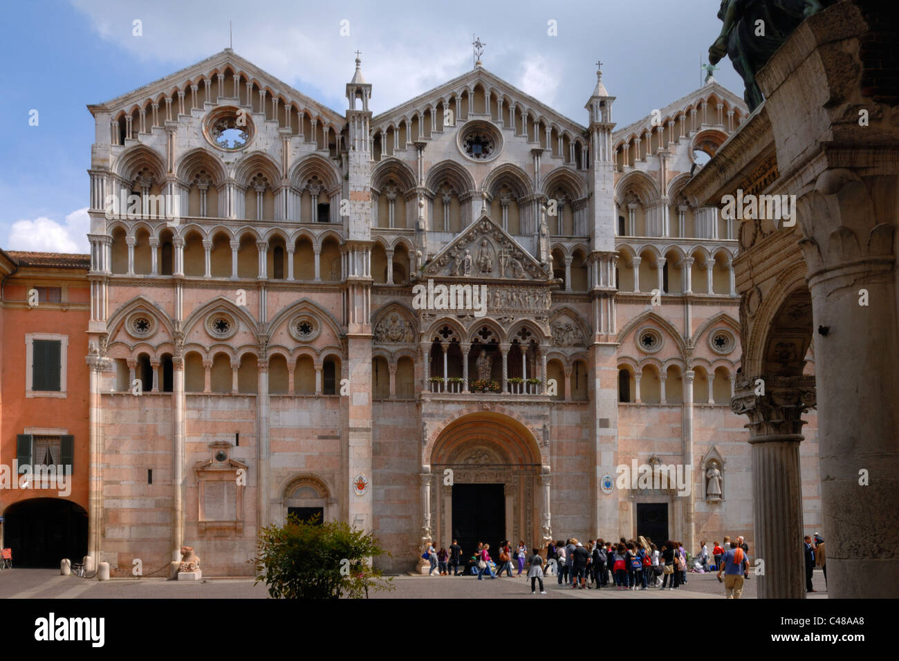 Facade of the the Cattedrale in Ferrara Stock Photo - Alamy