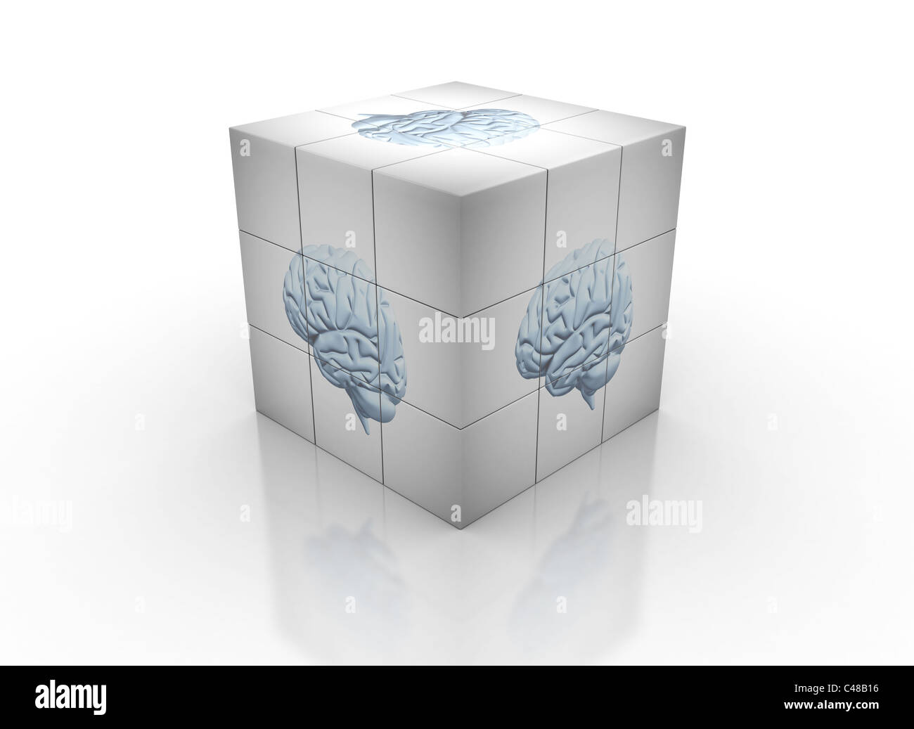 Brain image on cube Stock Photo - Alamy