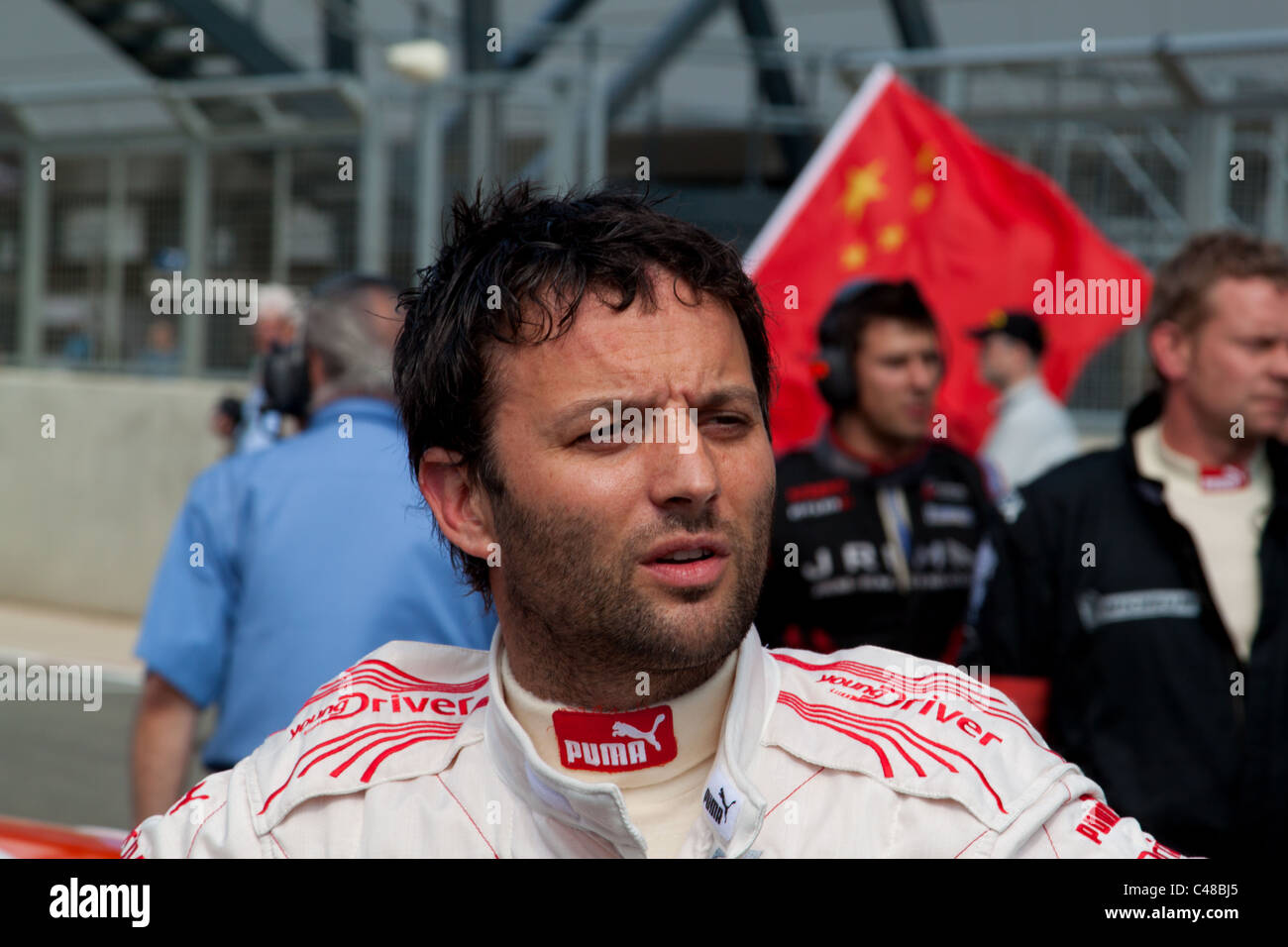 Darren Turner on the grid at Silverstone for the start of the FIA GT ...