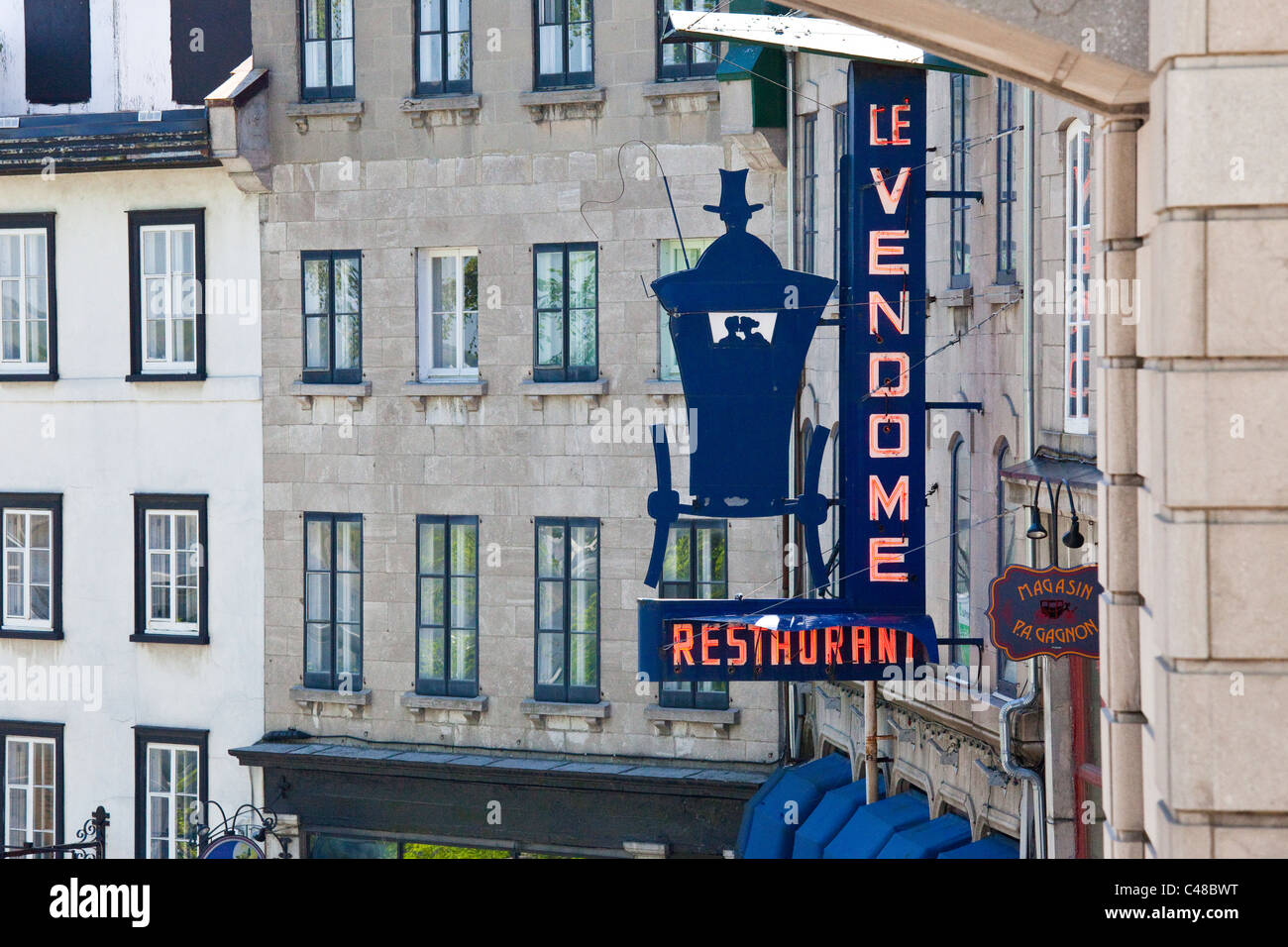 Quebec city old town sign hi-res stock photography and images - Alamy
