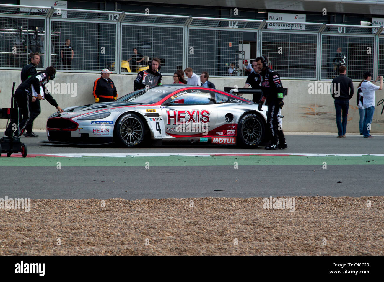 Racing Car on the FIA Starting Grid at Silverstone 2011 Stock Photo - Alamy