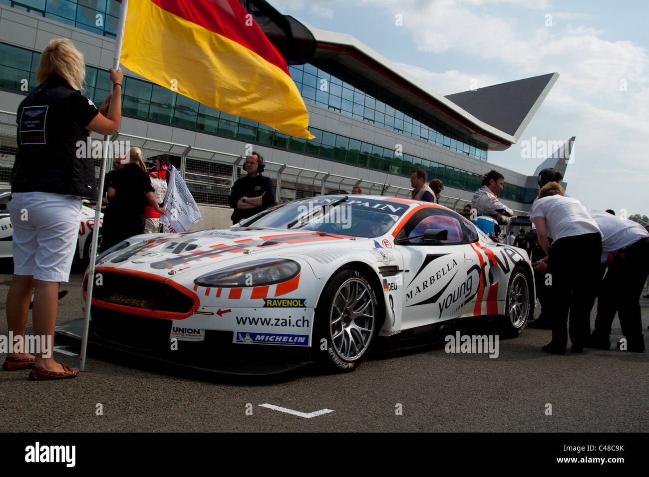 Racing Car on the FIA Starting Grid at Silverstone 2011 Stock Photo - Alamy