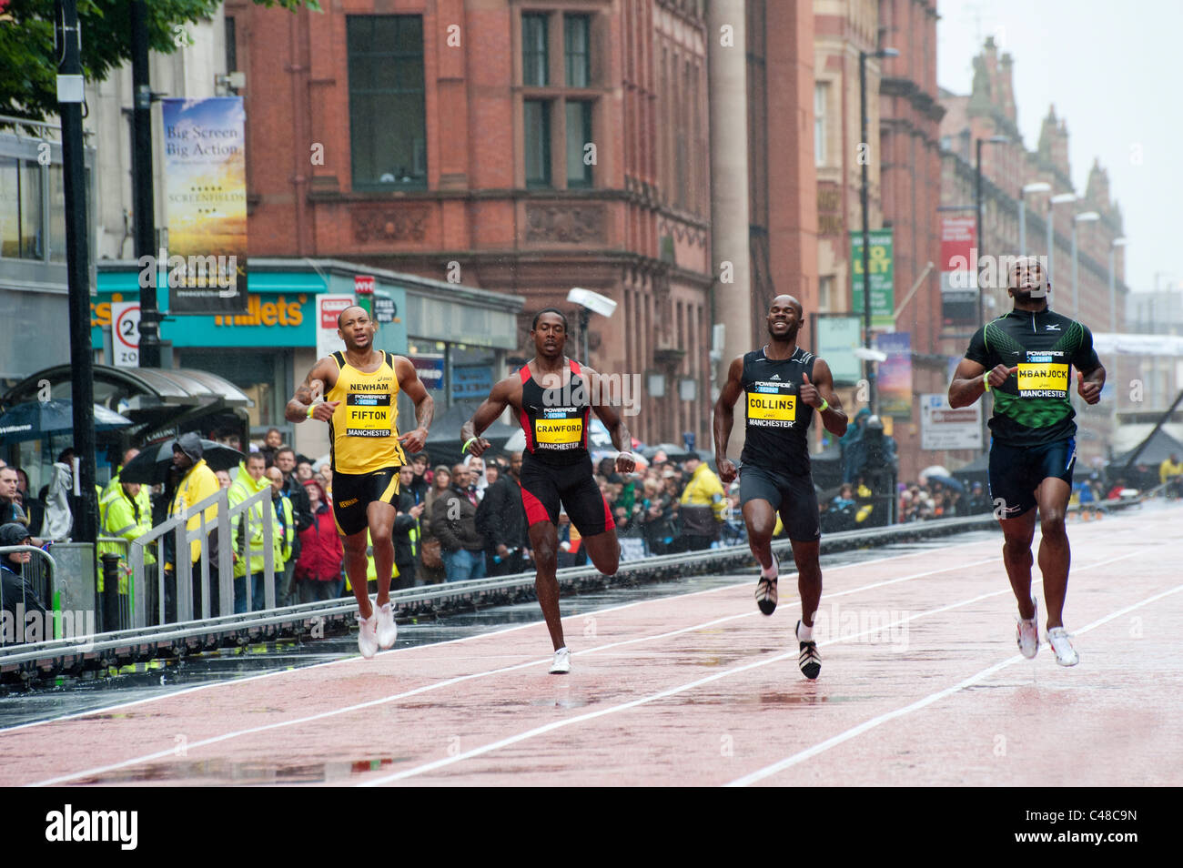 Athletes running in a race at the Great City Games in Manchester on ...