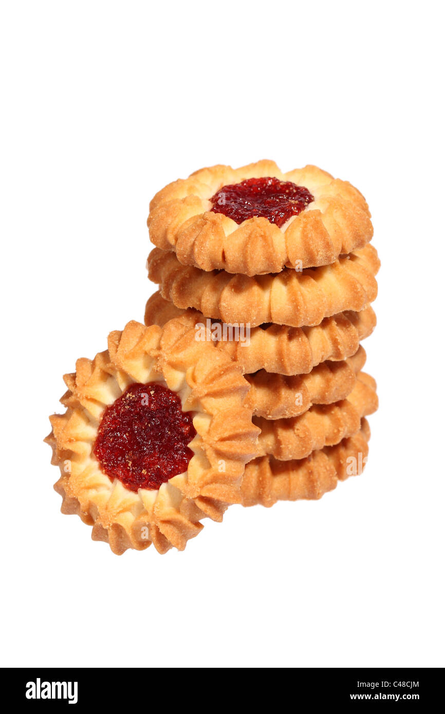 Sunshine biscuit with jelly isolated on white background Stock Photo ...