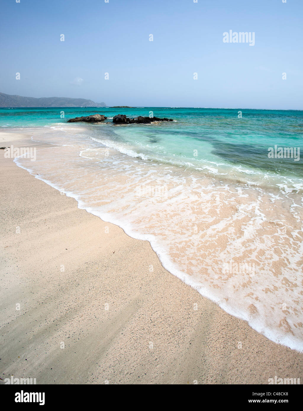 Pink sand beach of famous Elafonisi. Crete, Greece Stock Photo - Alamy