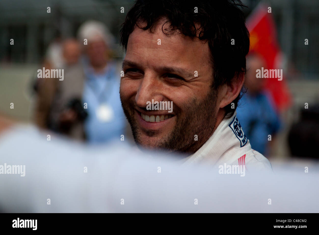 Darren Turner on the grid at Silverstone for the start of the FIA GT ...